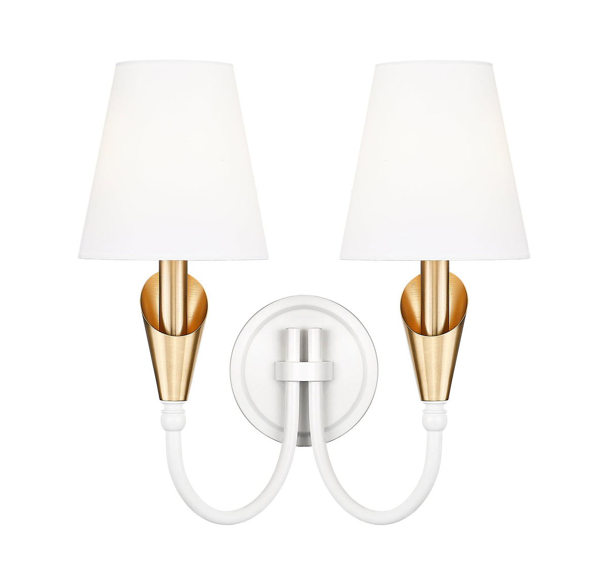Z-Lite 4014-2S-TW-MGLD Tundra White + Modern Gold Claudelle 2 Light ...