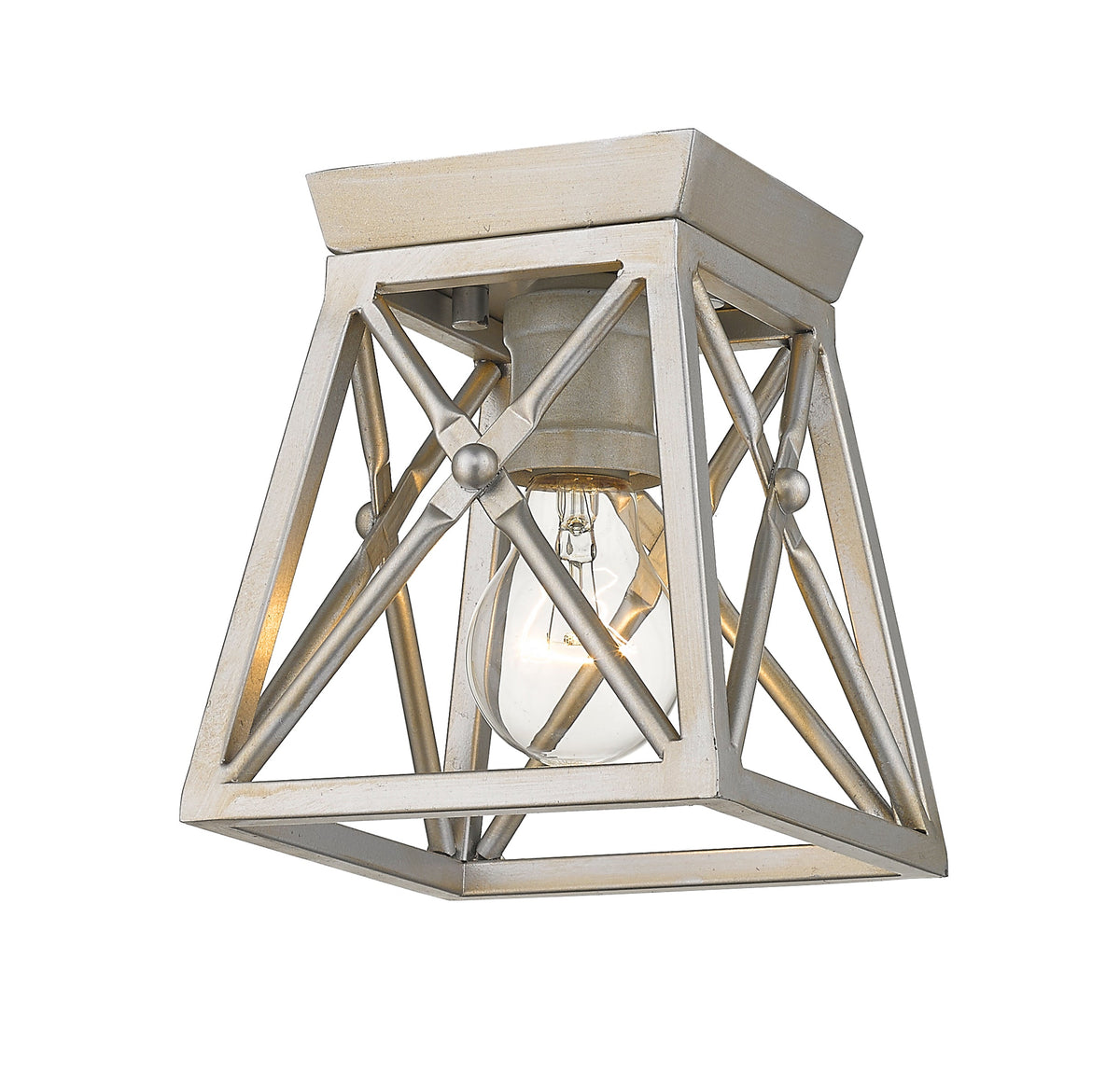 Z-Lite 447F1-AS Antique Silver Trestle 1 Light Flush Mount — LightStoreUSA