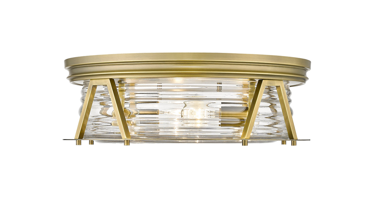 Z-Lite 491F4-RB Rubbed Brass Cape Harbor 4 Light Flush Mount ...
