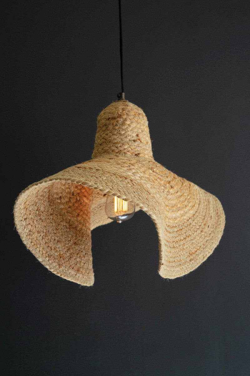 Woven Seagrass Floppy Hat Pendant Light By Kalalou — LightStoreUSA