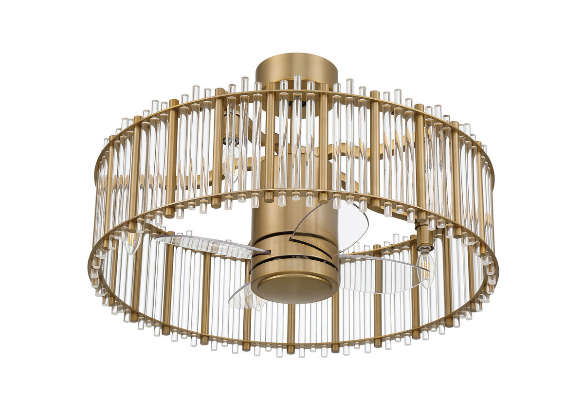 Craftmade RVL28SB4 Reveal 24" Fandelier in Satin Brass Wifi Smart Fan ...