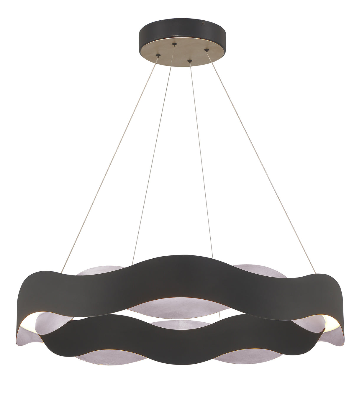 Eurofase 31384-021 Vaughan 33 Inch LED Chandelier Black & Silver ...