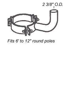 Pole to tenon mount for 6 thru 12 inch round poles — LightStoreUSA