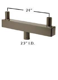 Square tenon bar with two vertical tenon mounts 24 inch — LightStoreUSA