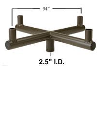 Round tenon bar with four vertical tenon mounts 4 Way Mount — LightStoreUSA