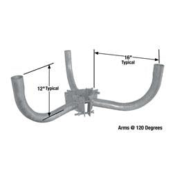 W3-Y-7-10 Three Arm Wrap Around Bracket for 7" - 10" For Round Pole ...
