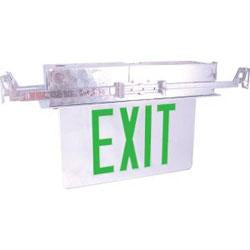 RELZXTE1GCA Recessed Edge-Lit Exit Sign, AC Only, Single Face, Green ...