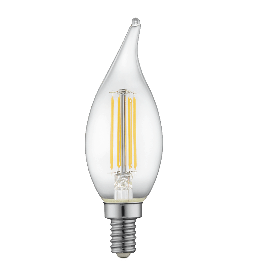 TCP FF11D6030E12SCL95 LED Candelabra Bulb High CRI Clear Flame 5W 30K ...